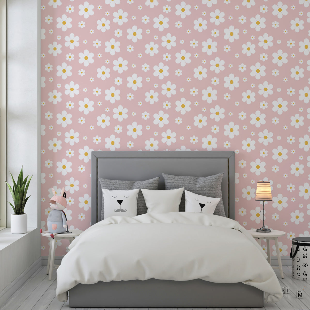Dusky Bloom Pink Daisy Wallpaper - Removable | Applied Coverings